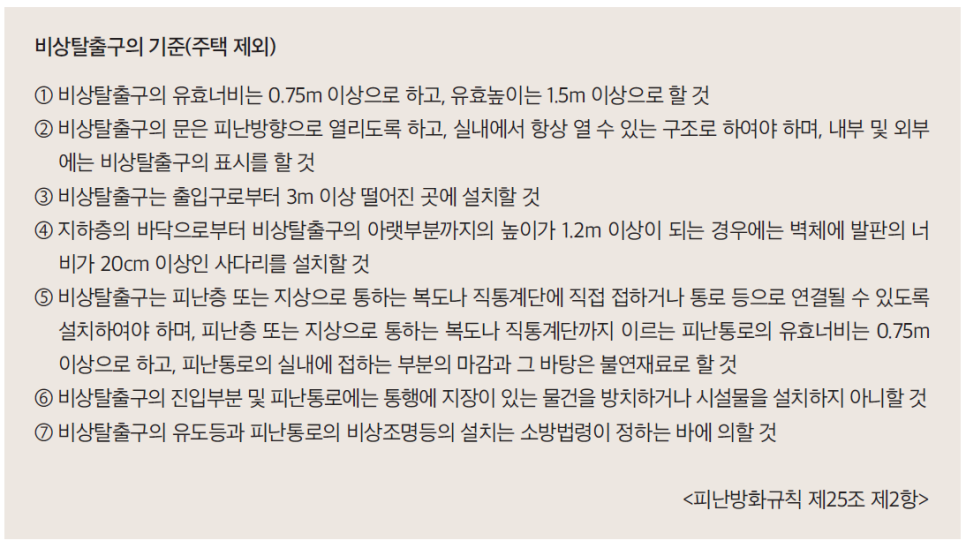 옥외피난계단과 전용피난계단에 대해 알아보기
